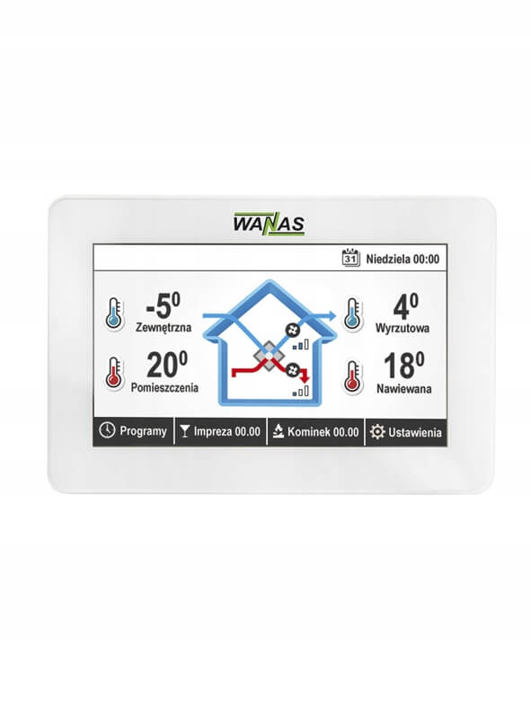 Rekuperator WANAS 350 H/3 E z wymiennikiem entalpicznym